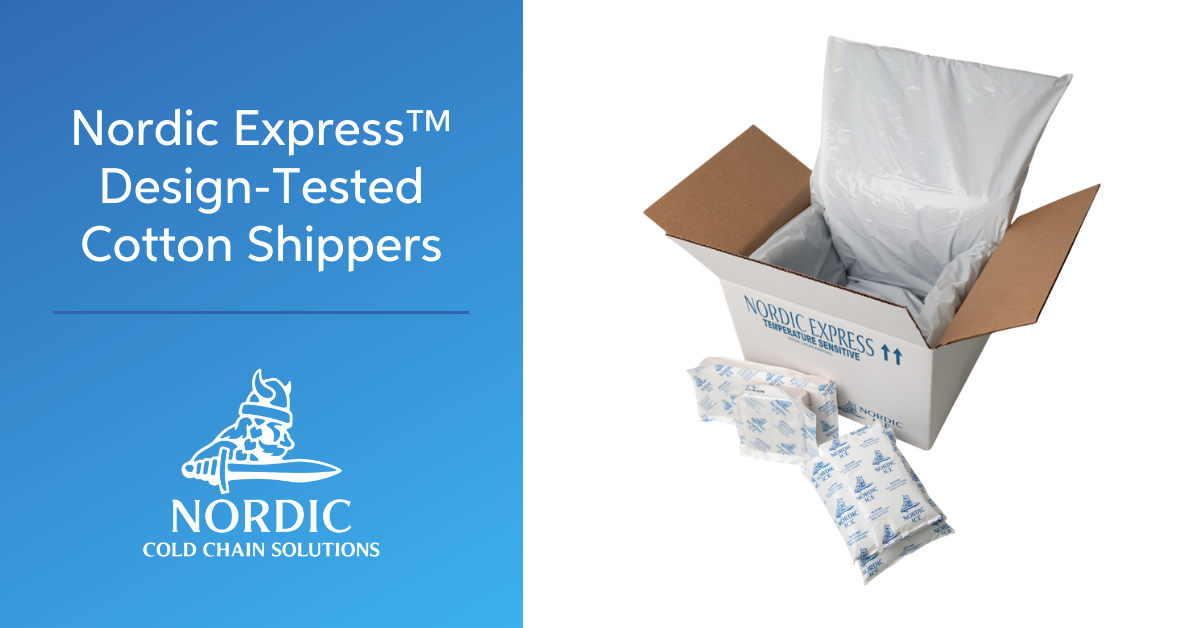 Nordic Express™ Design-Tested Cotton Shippers | Nordic Cold Chain Solutions Nordic Express™ Design-Tested Cotton Shippers | Nordic Cold Chain Solutions